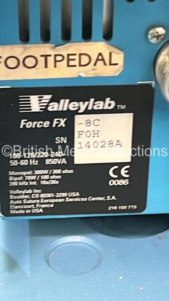 Valleylab Force FX-8C Electrosurgical / Diathermy Unit on Stand with 3 ...
