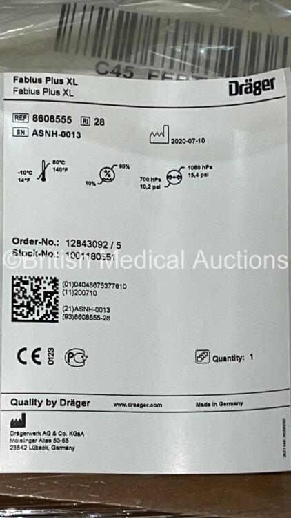 Drager Fabius plus XL Anaesthesia Machine Ref 8608555 RI28 Software ...