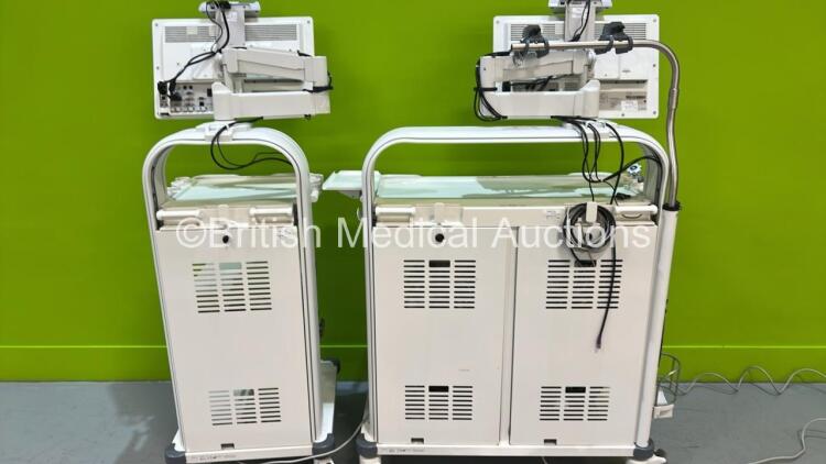 2 x Olympus Stack Trolleys (WM-NP2 / WM-DP2) with 2 x Olympus OEV262H ...