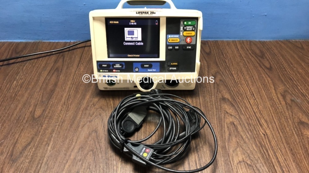 Medtronic Physio Control Lifepak 20e Defibrillator / Monitor with ECG ...