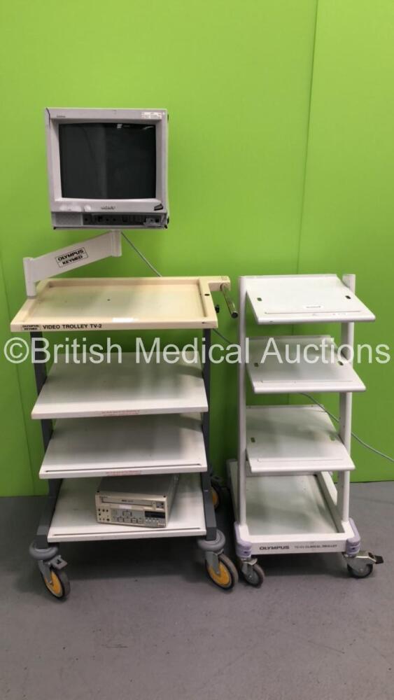 1 x Olympus TC-C1 Clinical Trolley and 1 x Olympus Keymed Video Trolley ...