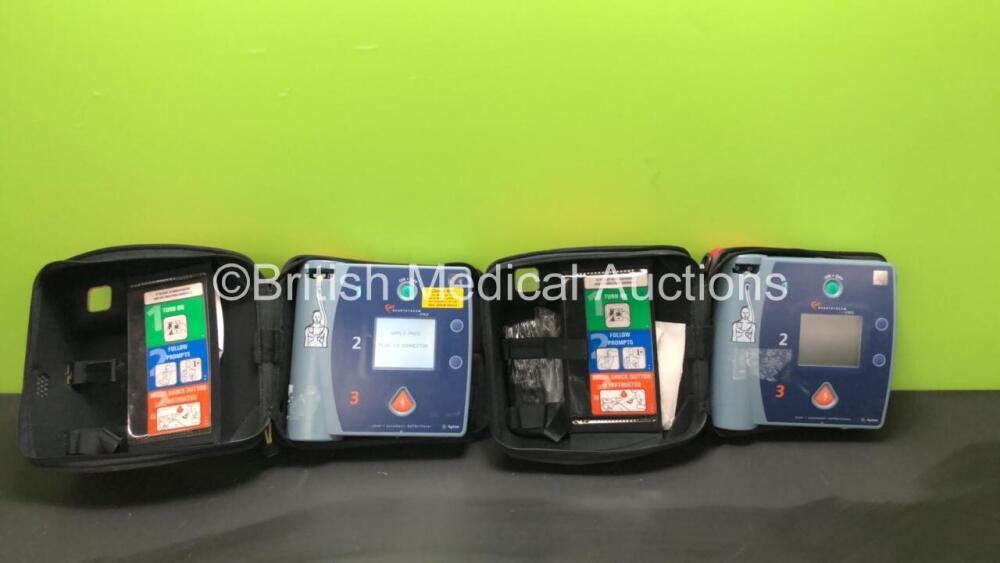 2 x Agilent Heartstream FR2 Defibrillators with 2 x Philips M3863A ...