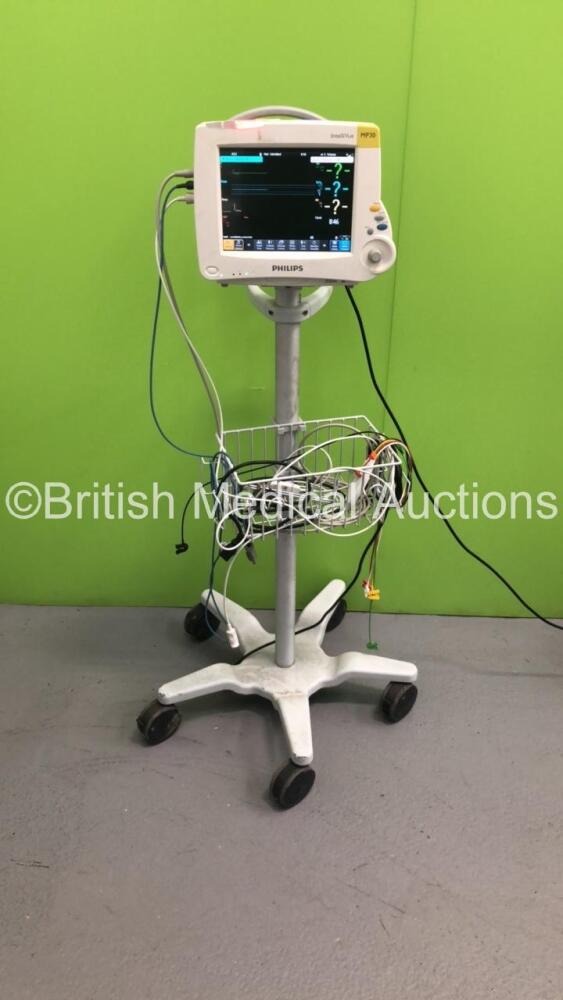 Philips IntelliVue MP30 Patient Monitor on Stand with Philips M3001A ...