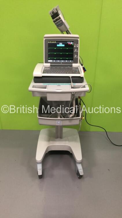 GE MAC 5500 HD ECG Machine on Stand with 10 Lead ECG Leads (Powers Up ...