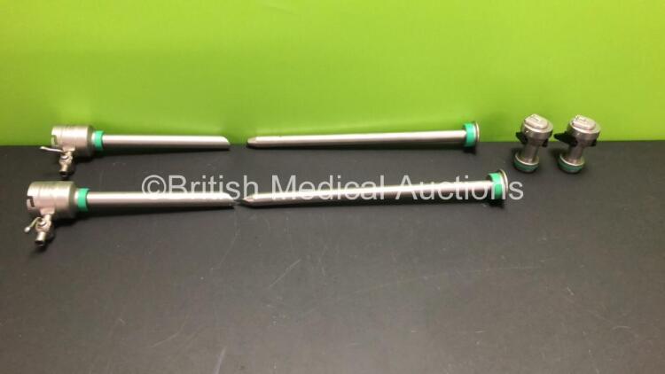 2 x Karl Storz 11mm Laparoscopic Cannulas 30103 H2 with 2 x Karl Storz ...