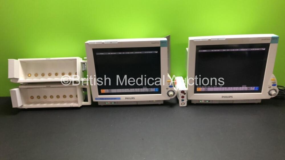 2 x Philips IntelliVue MP70 Anesthesia Patient Monitors with 1 x ...
