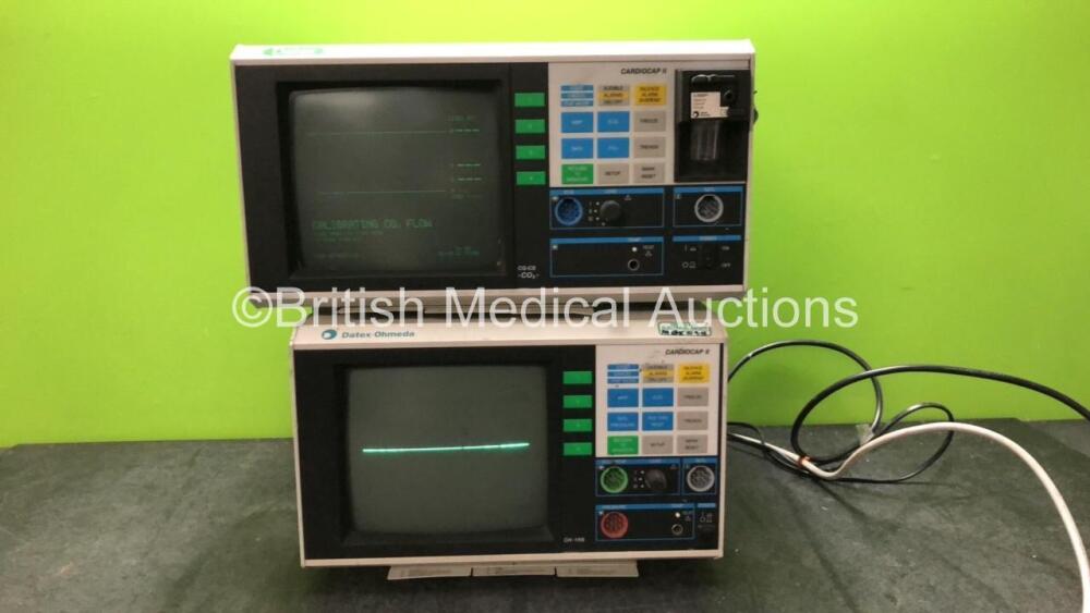 2 x Datex Ohmeda Cardiocap II Patient Monitors (Both Power Up, 1 with ...