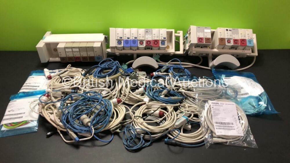 Job Lot Including 3 x Philips M8048A Module Racks with 21 Various ...