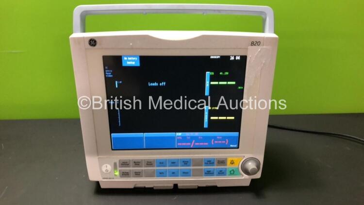 GE B20 Patient Monitor with SpO2, ECG and NIBP Options,m 1 x ECG Lead ...