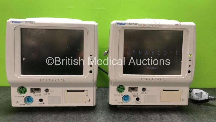 2 x Fukuda Denshi DS-7100 Patient Monitors Including ECG, SpO2, NIBP ...