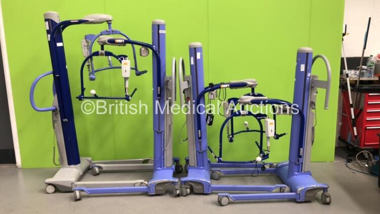 4 x Arjo Maxi-Move Electric Patient Hoists with Batteries and ...