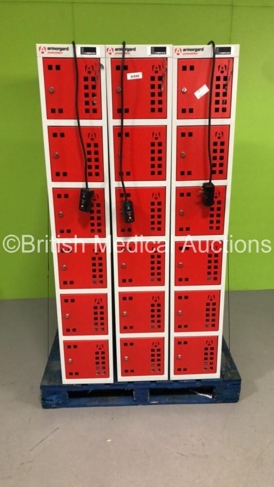 6 x Armorgard Powerstation Locker/Cabinets * 36 x Lockers Included ...