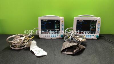 2 x GE Datex Ohmeda Type F-FM-01 Patient Monitors (Both Power Up with ...