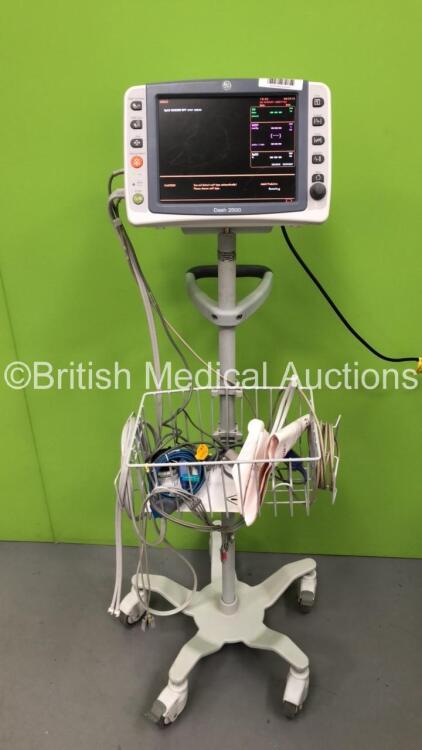 GE Dash 2500 Patient Monitor on Stand with SPO2, ECG and BP Options ...