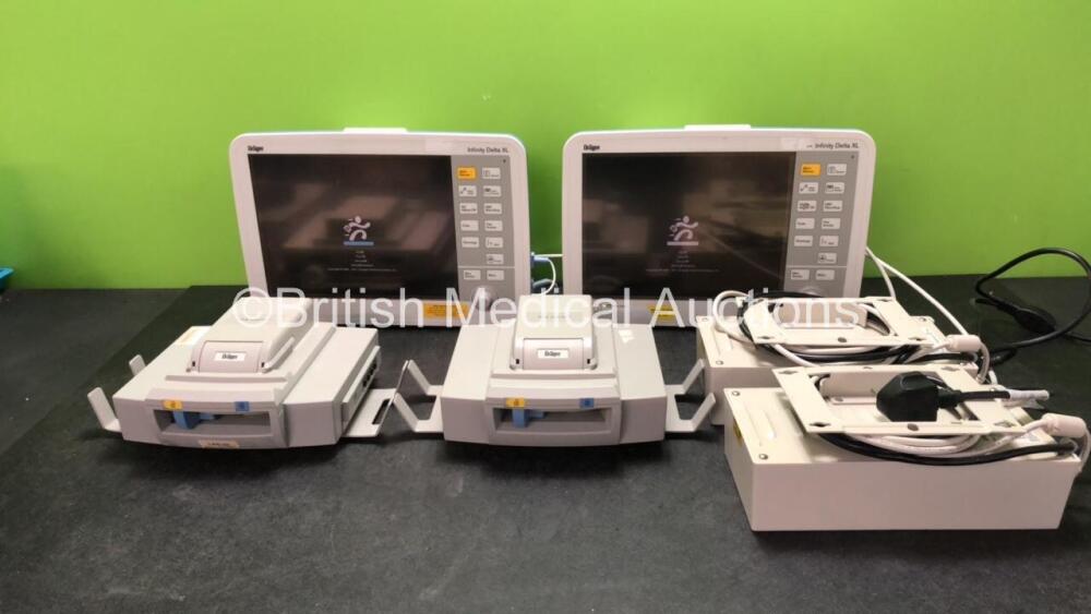 2 x Drager Infinity Delta XL Patient Monitors with HemoMed 1, Aux/Hemo ...