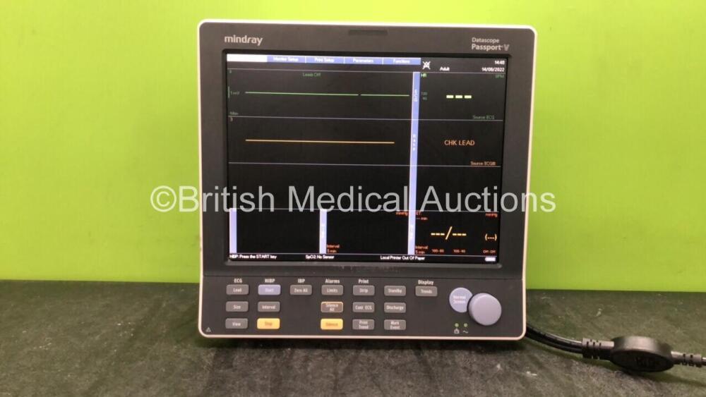 Mindray Datascope Passport V Patient Monitor Including ECG/EKG, P1, P2 ...
