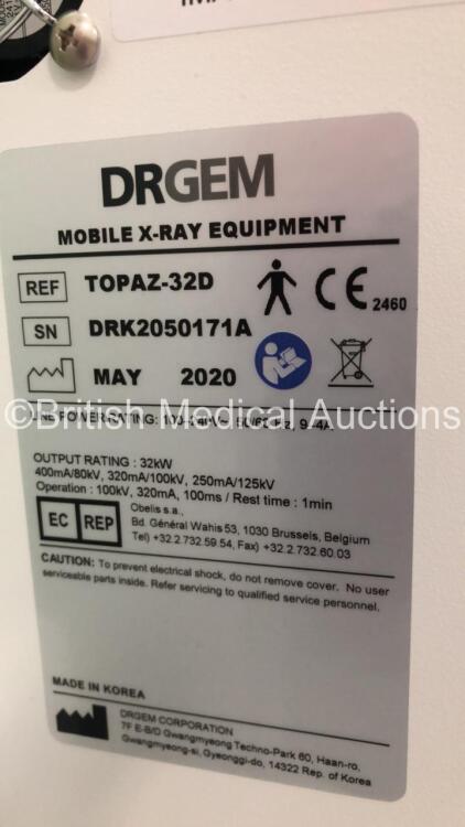 DRGEM Topaz-32D Mobile X-Ray with DRGEM Wireless Digital Flat Panel ...
