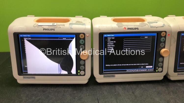 4 x Philips Suresign VM4 Patient Monitors Including ECG, SpO2 and NIBP ...