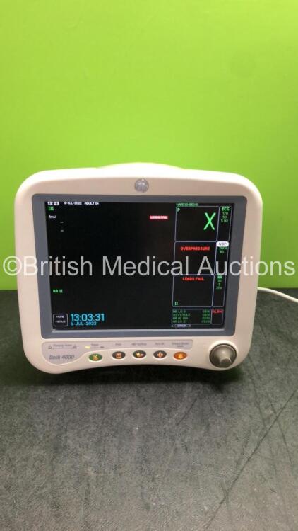 GE Dash 4000 Patient Monitor Including ECG, NBP, CO2, BP1, BP2, SpO2 ...