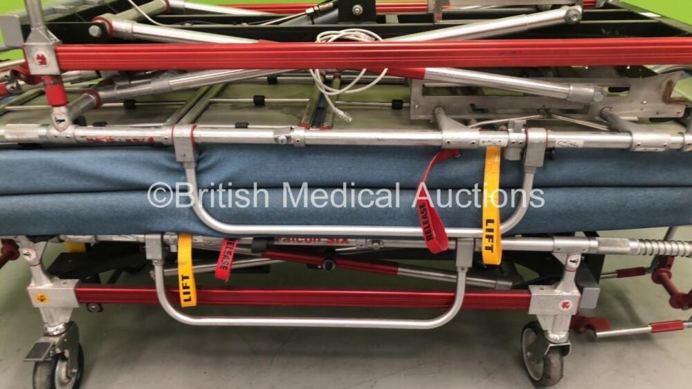 2 x Ferno Falcon Six Hydraulic Ambulance Stretchers with Mattress and 1 ...
