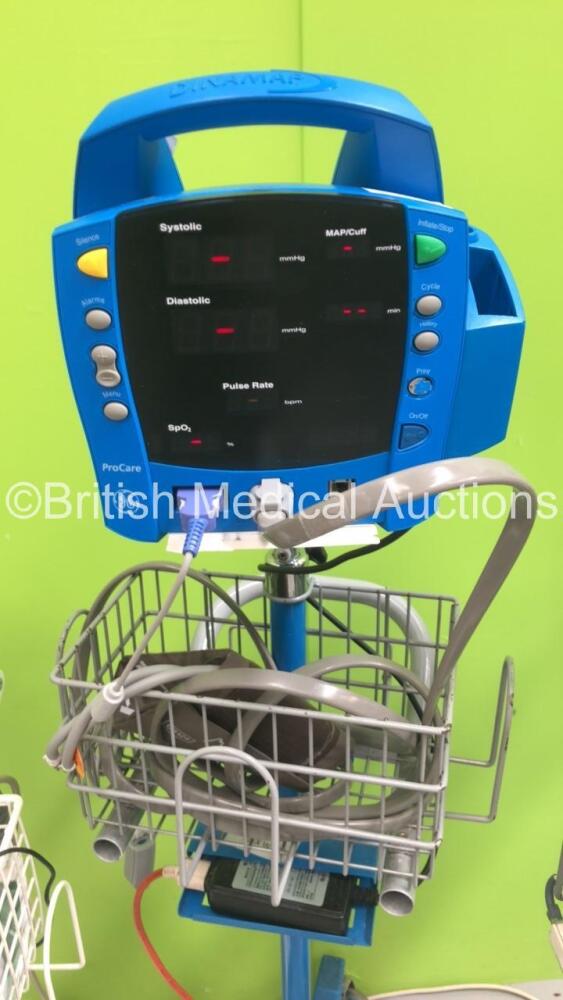 1 x GE Carescape V100 Vital Signs Monitor on Stand with BP Hose and ...