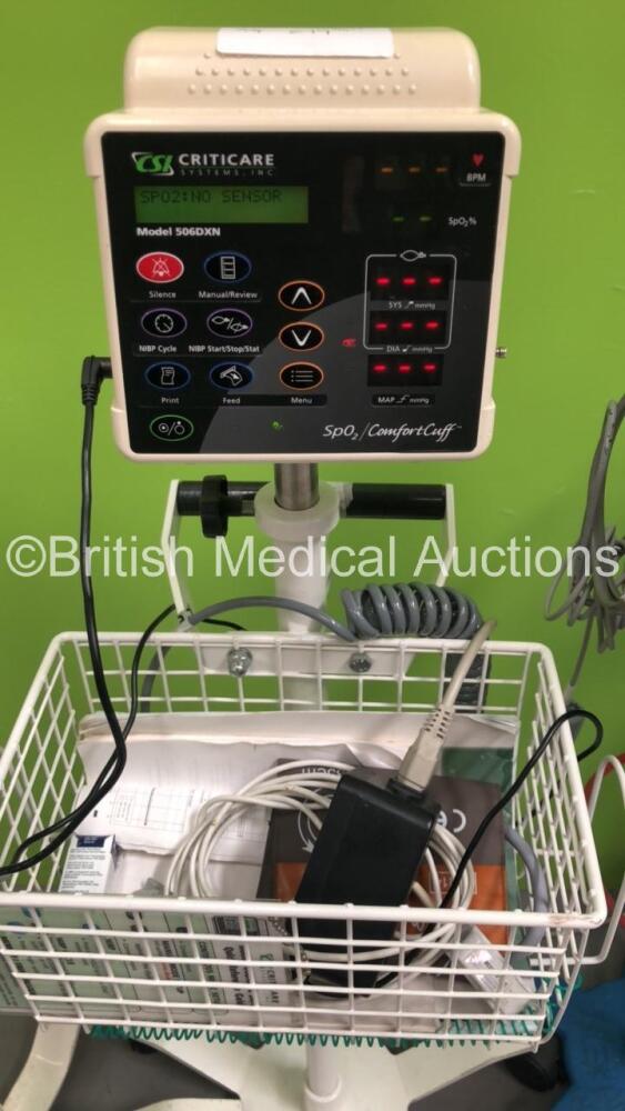1 x GE Carescape V100 Vital Signs Monitor on Stand with BP Hose and ...