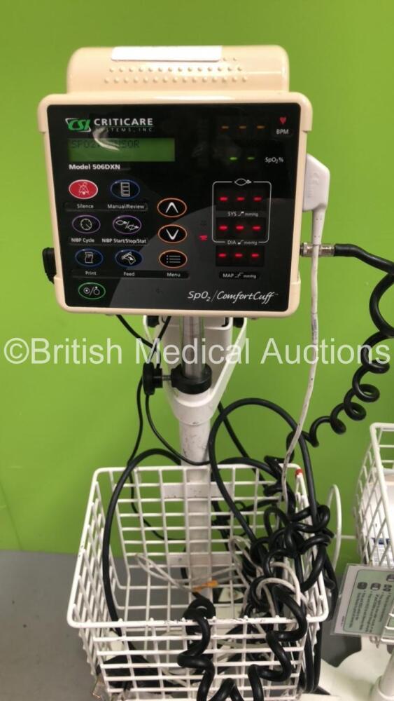 1 x GE Carescape V100 Vital Signs Monitor on Stand with BP Hose and ...