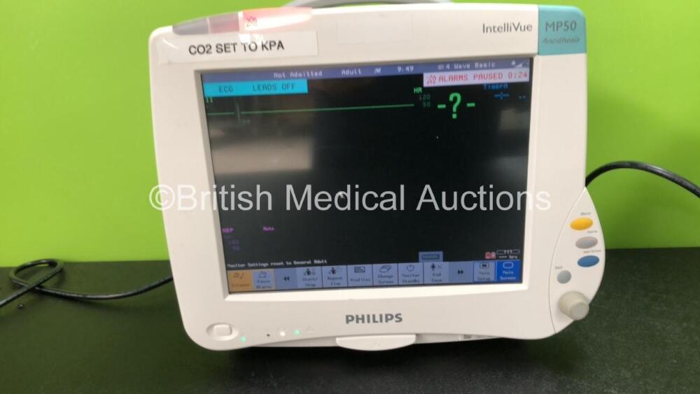 2 x Philips IntelliVue MP50 Anesthesia Monitors with 2 x Philips ...