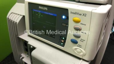 2 x Philips IntelliVue MP50 Anesthesia Monitors with 2 x Philips ...