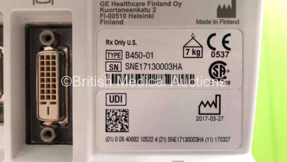GE Carescape Monitor B450 with GE Patient Data Module Ref 2016793-002 ...