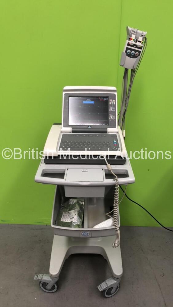 GE MAC 5500 ECG Machine on Stand with 10 Lead ECG Leads (Powers Up ...