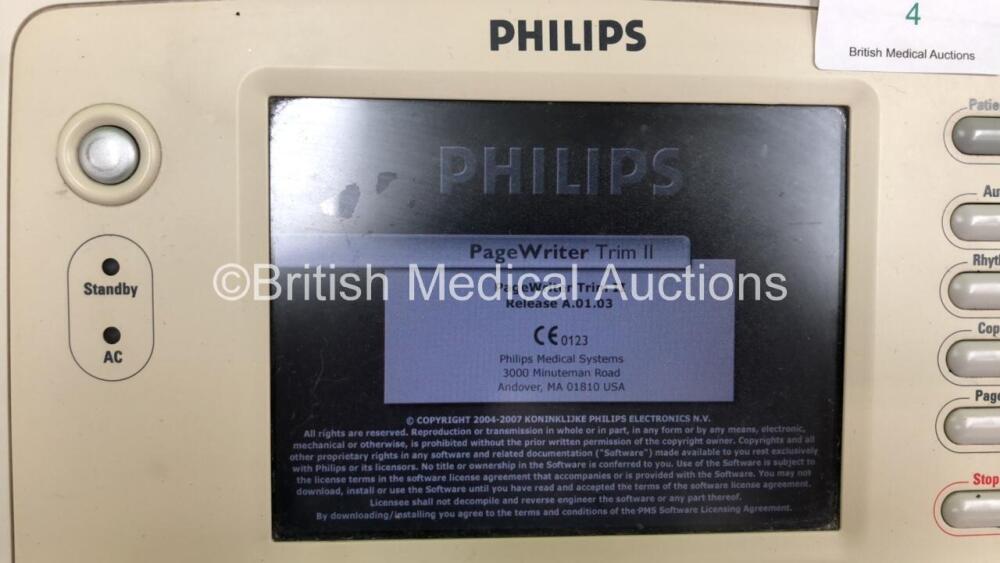 Philips PageWriter Trim III ECG Machine on Stand with 1 x 10-Lead ECG Lead (Powers Up ...