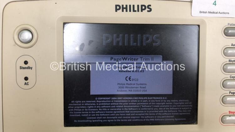 Philips PageWriter Trim III ECG Machine on Stand with 1 x 10-Lead ECG Lead (Powers Up ...