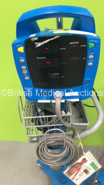 2 x GE Dinamap ProCare Auscultatory 300 Vital Signs Monitor on Stand ad ...