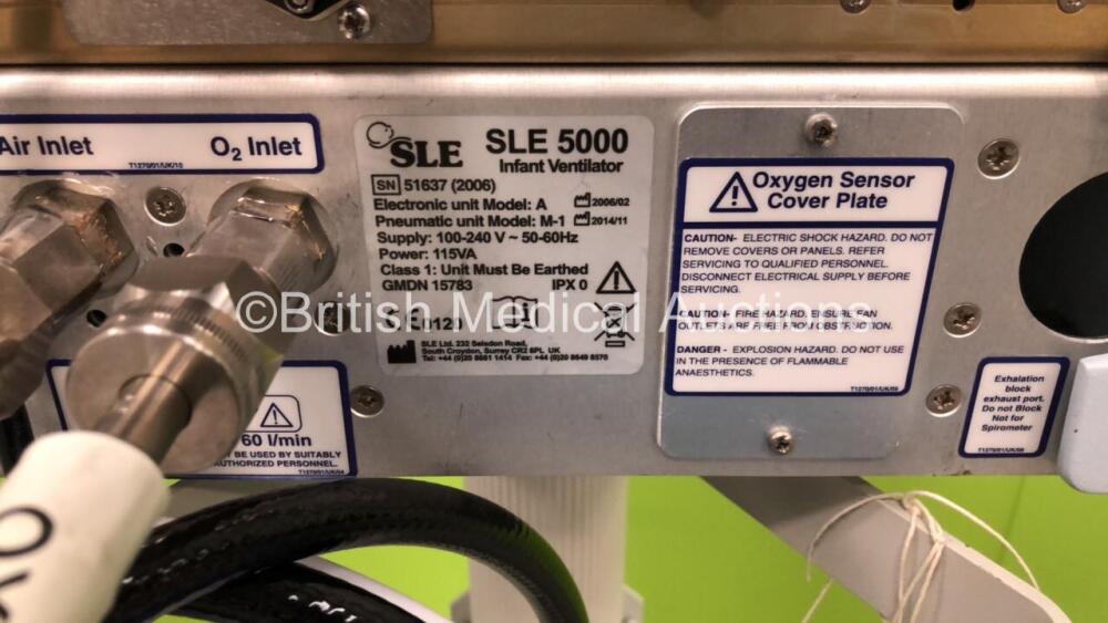 SLE 5000 Infant Ventilator TVV Plus Model M-1 - Software Version 4.3 On ...