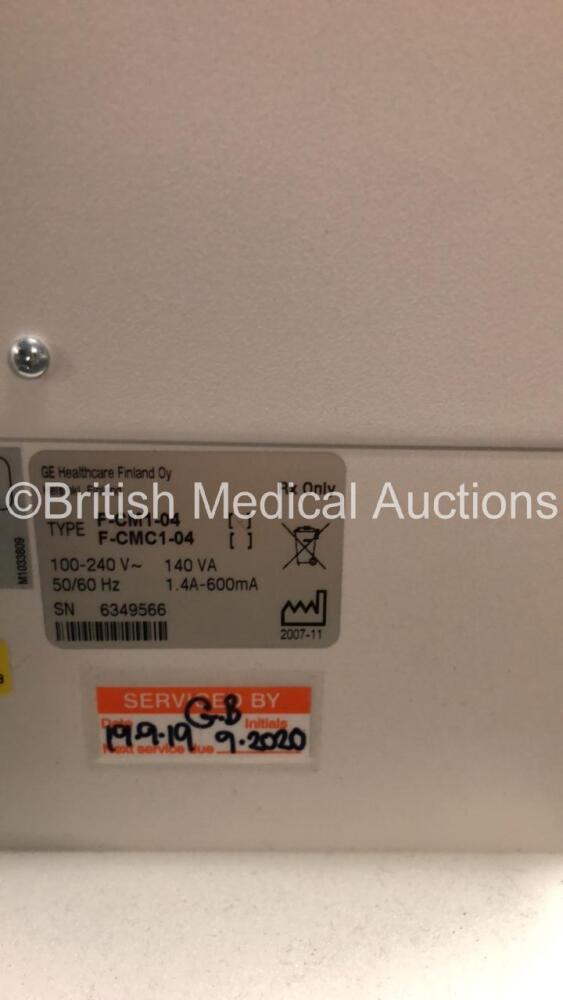 GE Datex Ohmeda Compact Anesthesia Monitor with 1 x Datex Ohmeda E ...