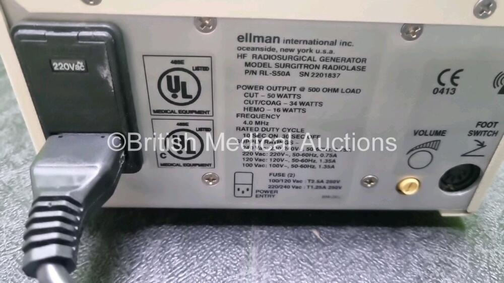 Ellman Surgitron Radiolase HF Radiosurgical Generator Electrosurgical ...