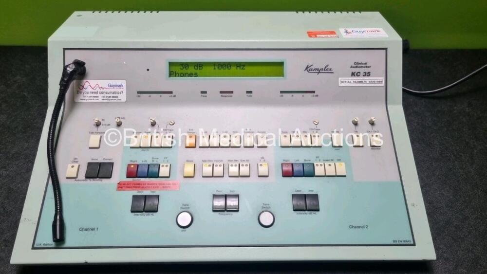 Kamplex KC35 Clinical Audiometer Software Version 3.12 Including 2 x ...