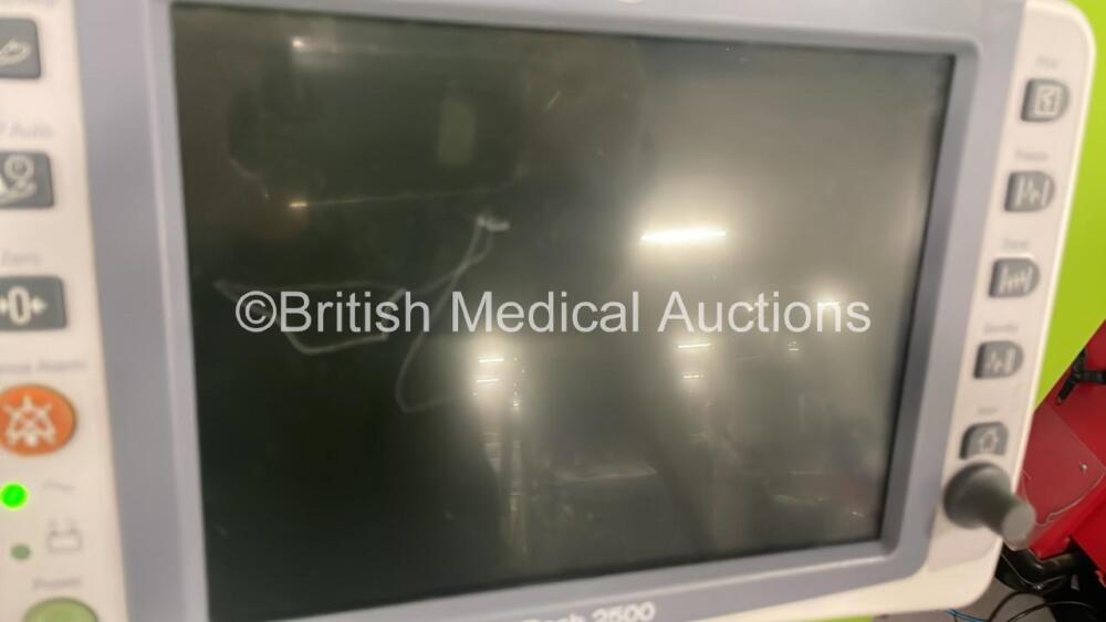 2 x GE Dash 2500 Patient Monitors on Stands with SPO2, ECG and NIBP ...