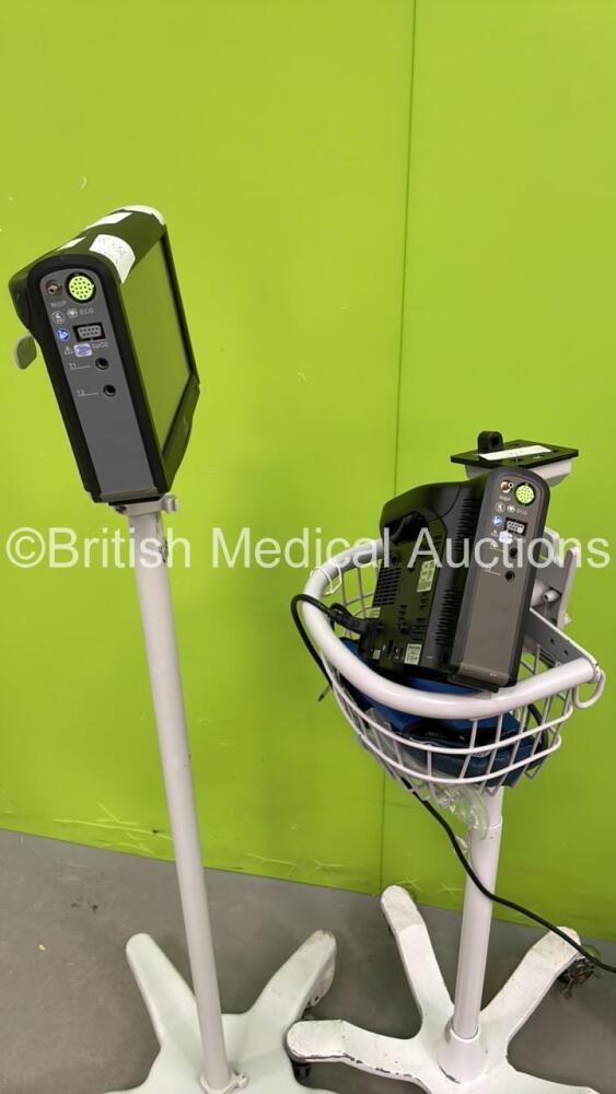 3 x Spacelabs elance Patient Monitors on 1 x Stand with NIBP, ECG, SPO2 ...