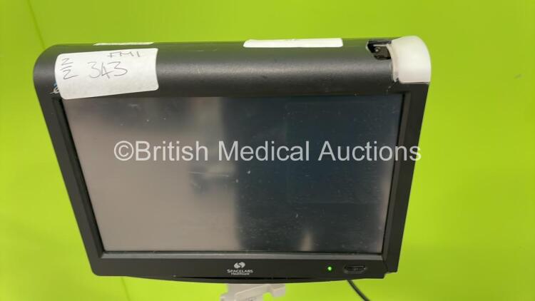 3 x Spacelabs elance Patient Monitors on 1 x Stand with NIBP, ECG, SPO2 ...