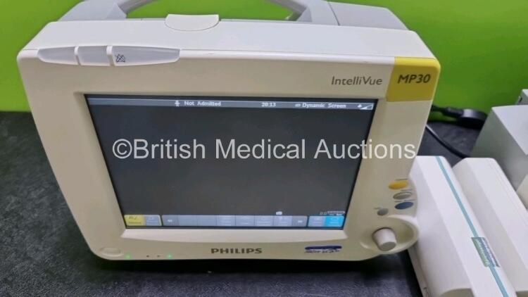 2 x Philips IntelliVue M8002A MP30 Patient Monitors and 2 x Philips ...