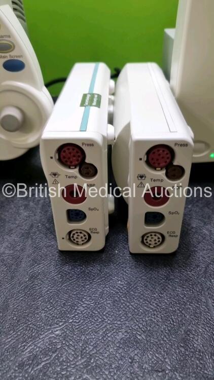 2 x Philips IntelliVue M8002A MP30 Patient Monitors and 2 x Philips ...