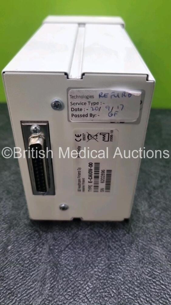 GE E- CAiOV Gas Module with Spirometry Options and D-fend Water Trap ...