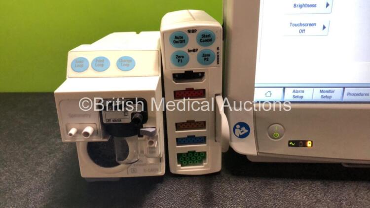 GE B650 Touch Screen Patient Monitor *Mfd 2017* with 1 x GE E-CAiOV Gas ...