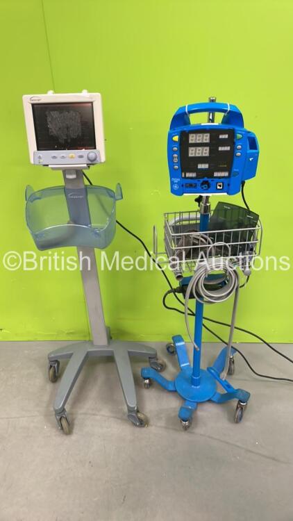 1 x Datascope Trio Patient Monitor on Stand and 1 x GE Dinamap ProCare ...