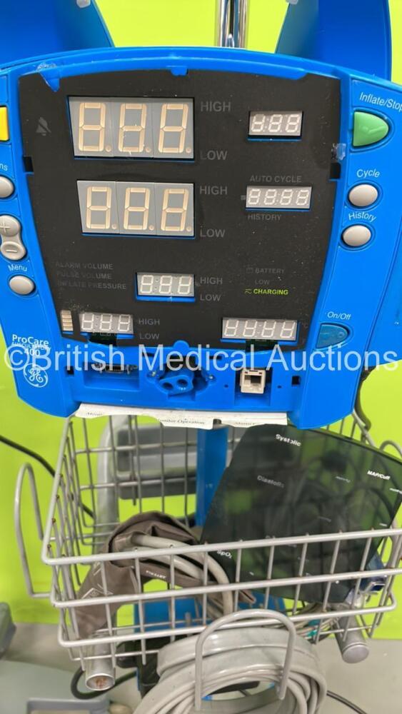 1 x Datascope Trio Patient Monitor on Stand and 1 x GE Dinamap ProCare ...