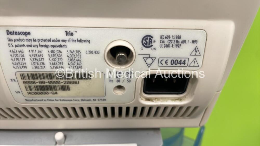 1 x Datascope Trio Patient Monitor on Stand and 1 x GE Dinamap ProCare ...
