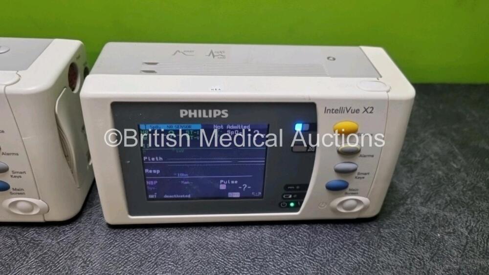 3 x Philips IntelliVue X2 Handheld Patient Monitors Including ECG, SpO2 ...