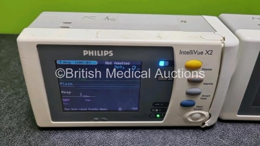 3 x Philips IntelliVue X2 Handheld Patient Monitors Including ECG, SpO2 ...